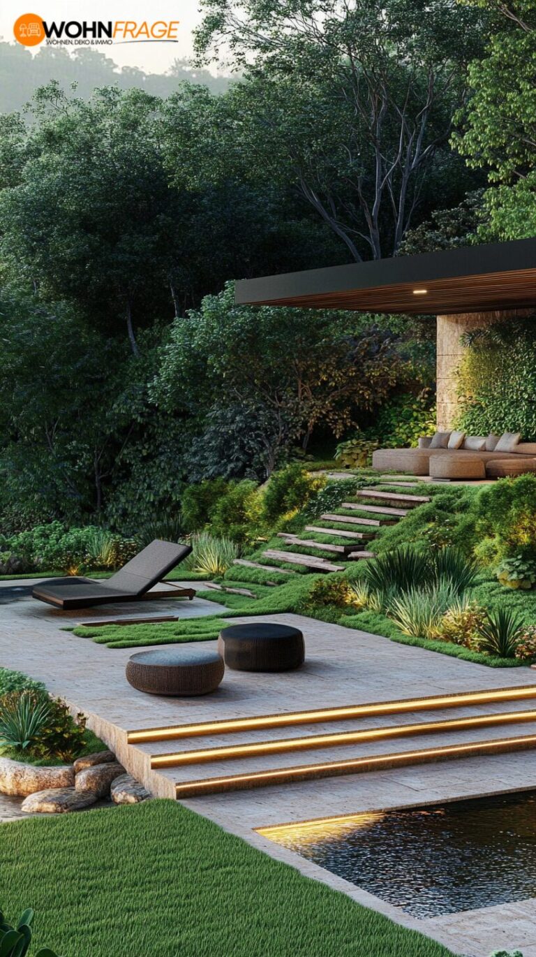 16 Moderne Ideen für Gärten am Hang